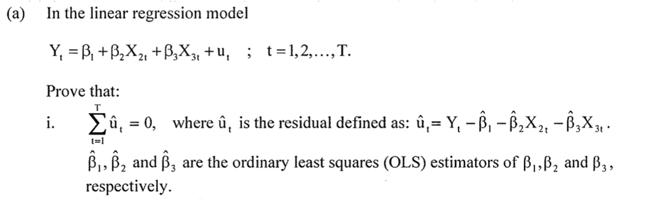 Solved In the linear regression model | Chegg.com