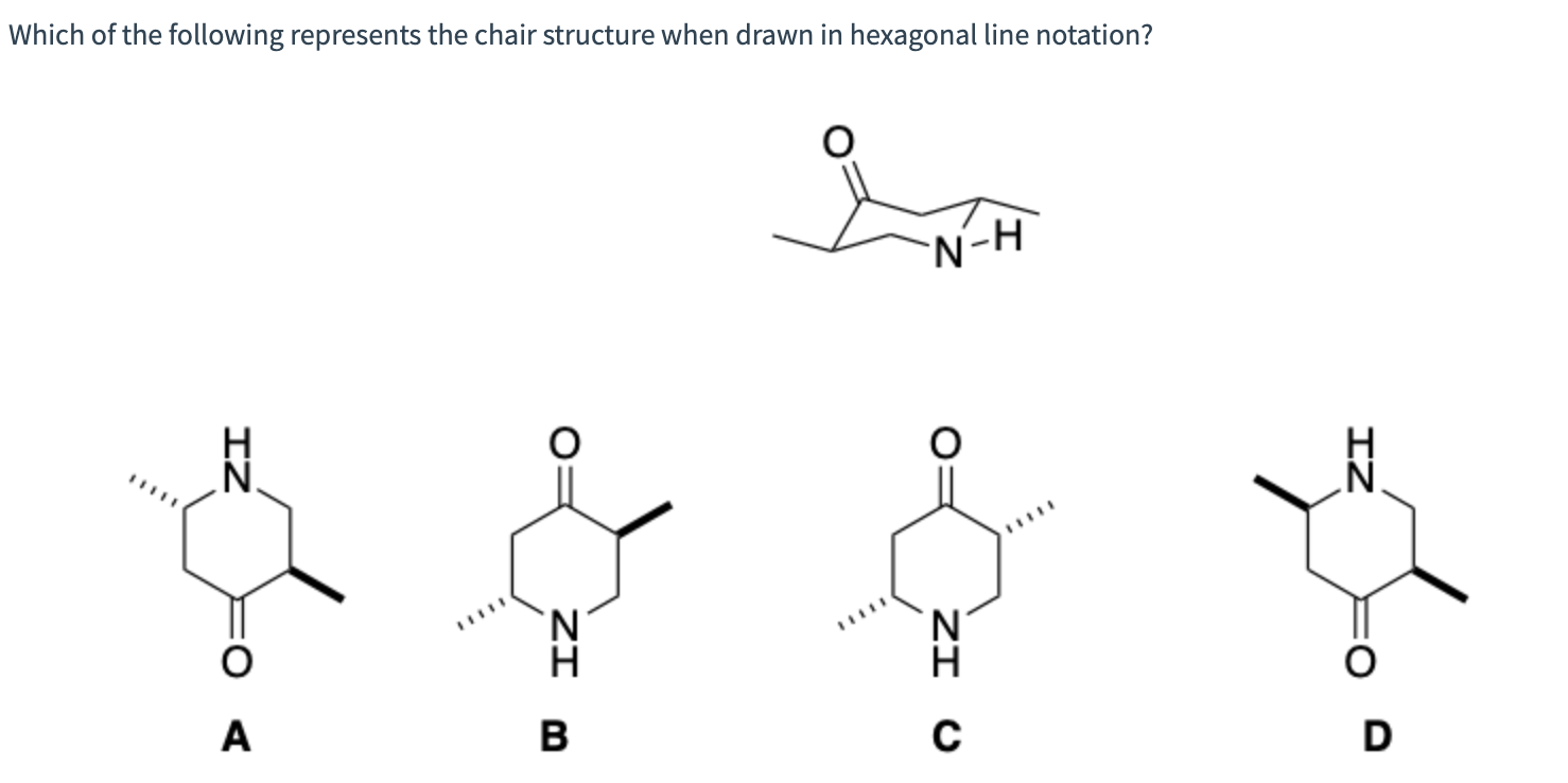 Solved Which of the following represents the chair structure | Chegg.com