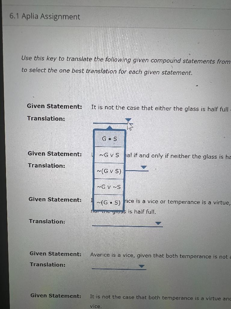Solved Use this key to translate the following given | Chegg.com