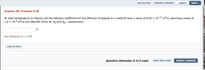Solved CALCULATOR PRINTER VERSION BACK NEXT Chapter 05, | Chegg.com