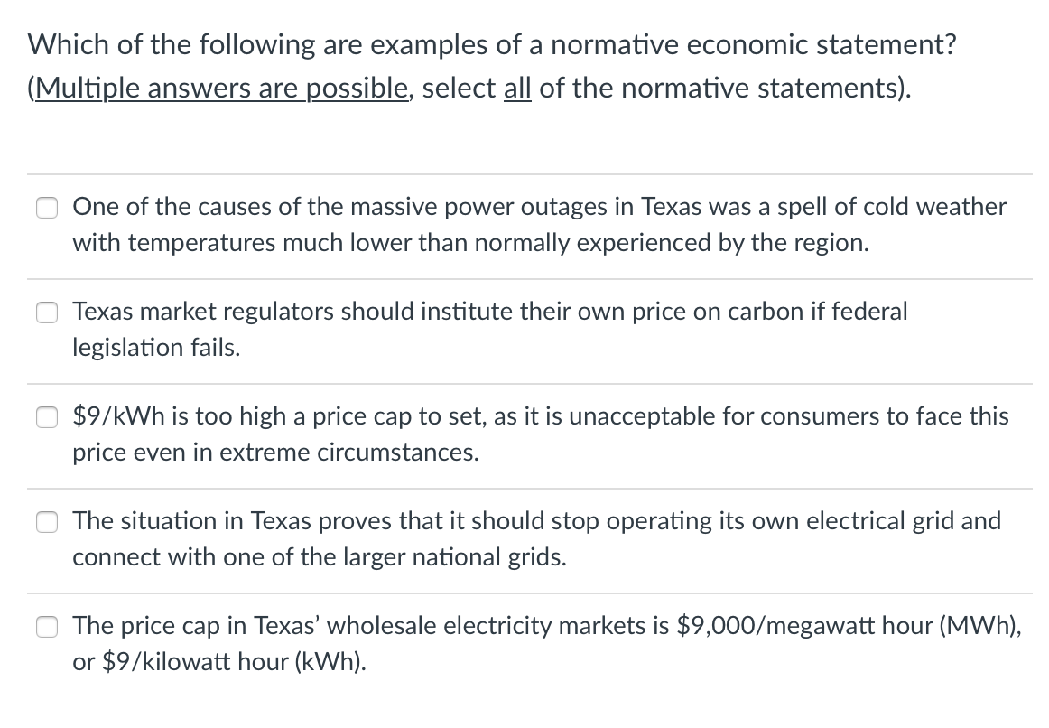 Solved Which of the following are examples of a normative | Chegg.com