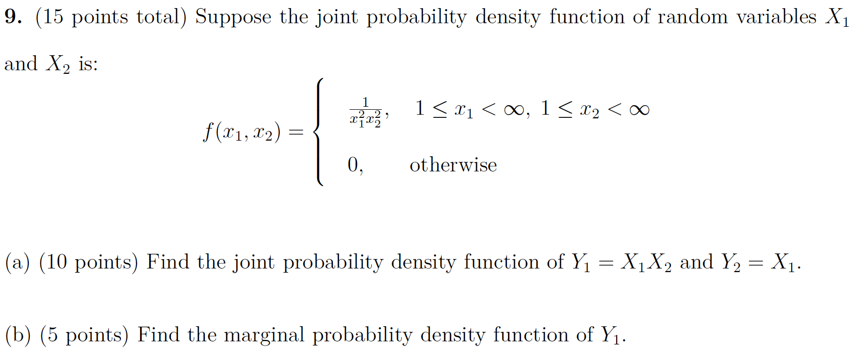 Solved Suppose the joint probability density function of | Chegg.com