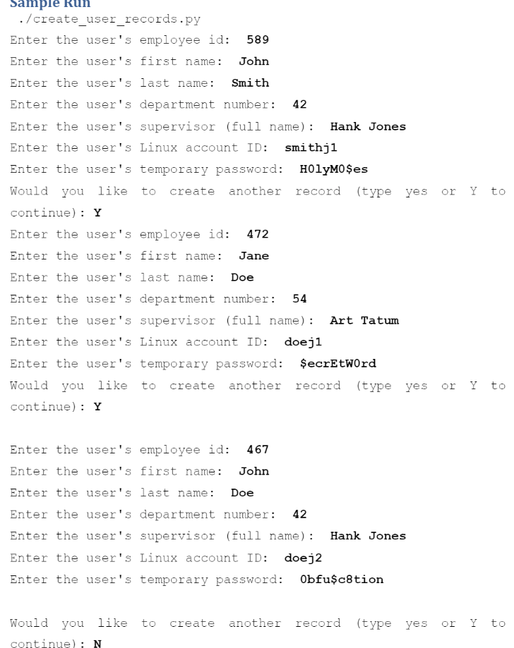 Solved Implement a python script that will create a | Chegg.com