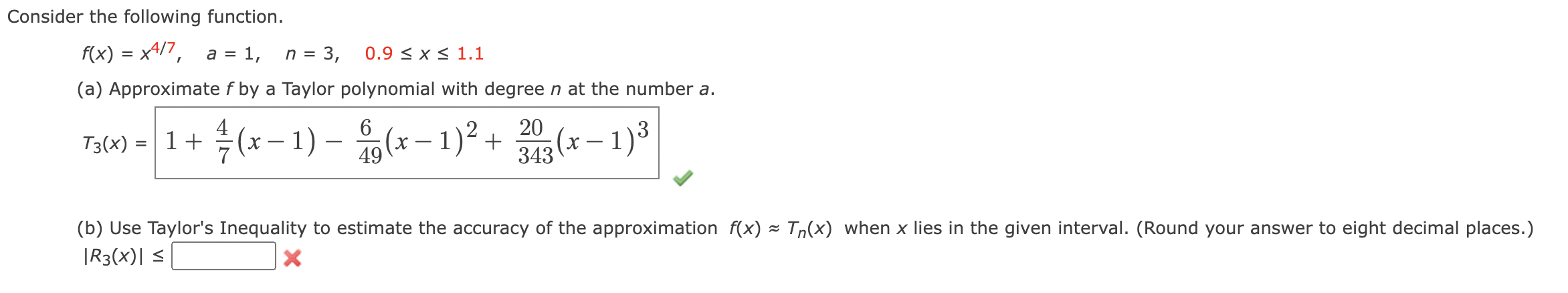 Solved Consider The Following Function F X X4 7 A 1
