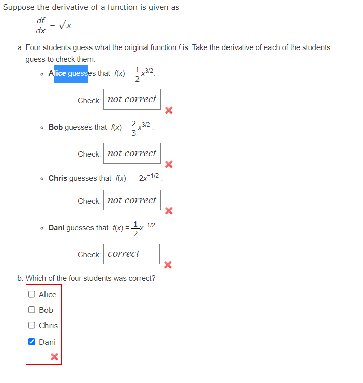 Solved Suppose the derivative of a function is given as df | Chegg.com