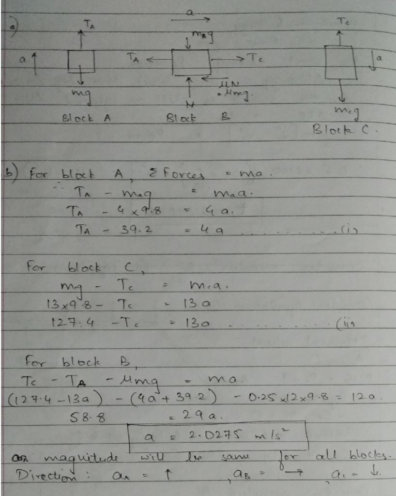 Solved B PG С A 4. Block A in the figure has mass 4.00 kg, | Chegg.com