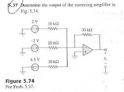 Solved 5.37 Determine the output of the summing amplifier in | Chegg.com