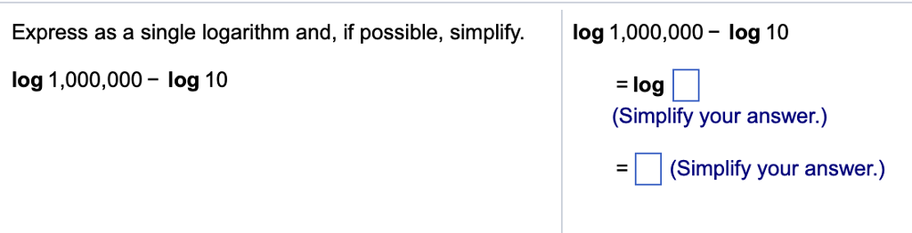 Solved Express as a single logarithm and, if possible, | Chegg.com