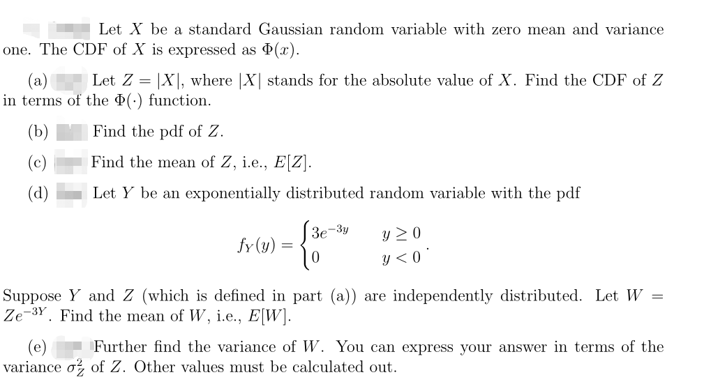 Solved Let X Be A Standard Gaussian Random Variable With 