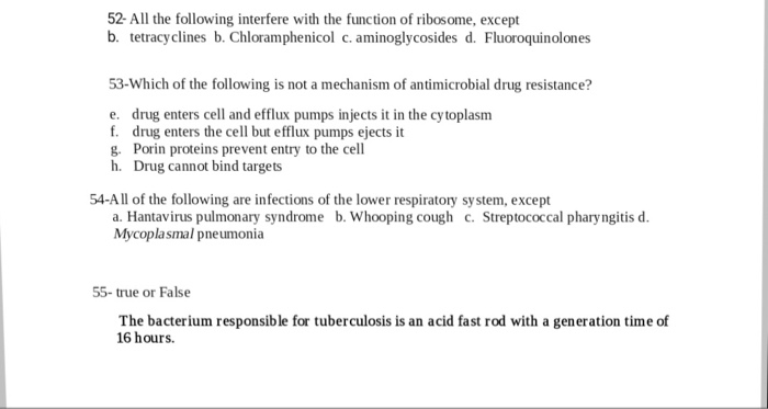 Solved 52-All the following interfere with the function of | Chegg.com