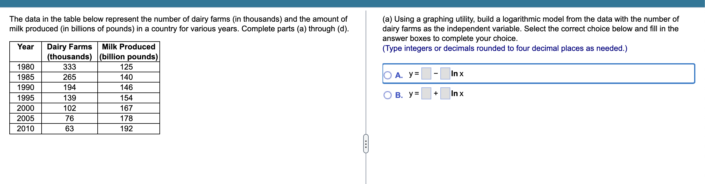 The data in the table below represent the number of | Chegg.com