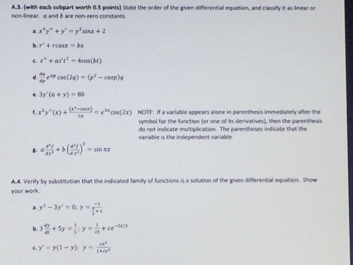 Solved АЗ. (with each subpart worth 0.5 points) State the | Chegg.com