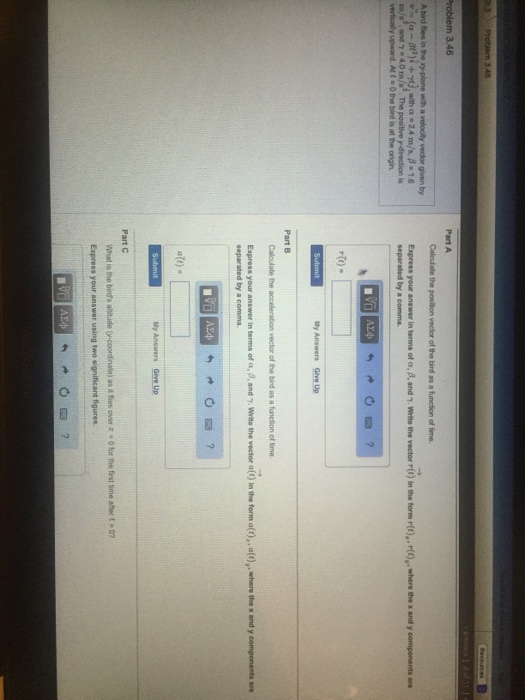 Solved A bird flies in the xy-plane with a velocity vector | Chegg.com