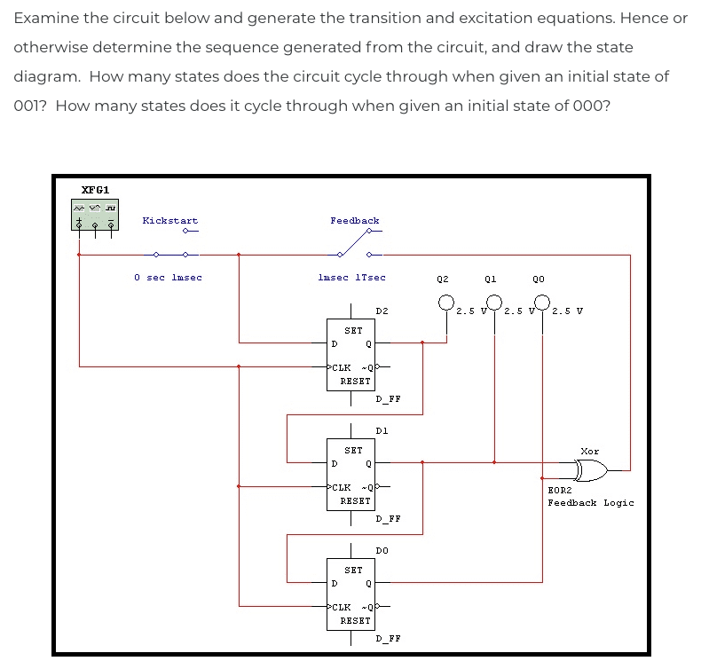 Solved Examine the circuit below and generate the transition | Chegg.com