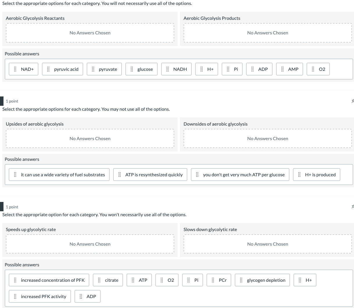 Solved Select the appropriate options for each category. You | Chegg.com