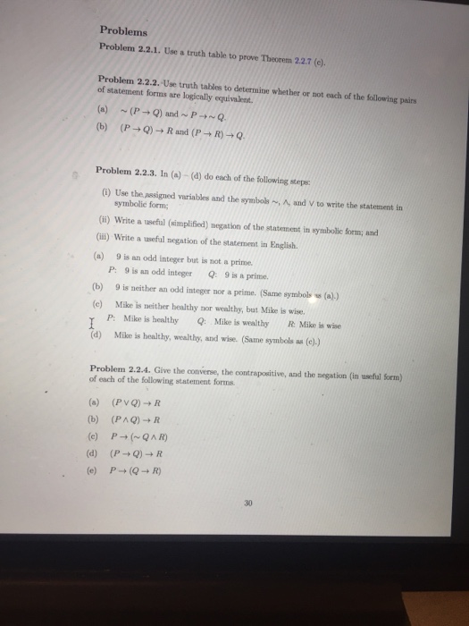 Solved Problems Problem 221 Use A Truth Table To Prove 6322