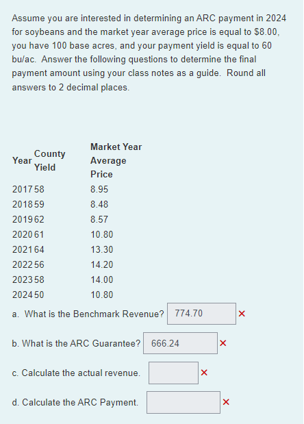 Solved Assume you are interested in determining an ARC | Chegg.com