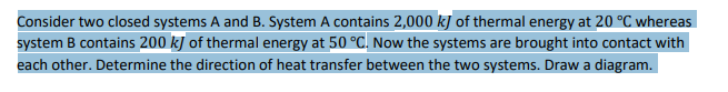 Solved Consider two closed systems A and B. System A | Chegg.com