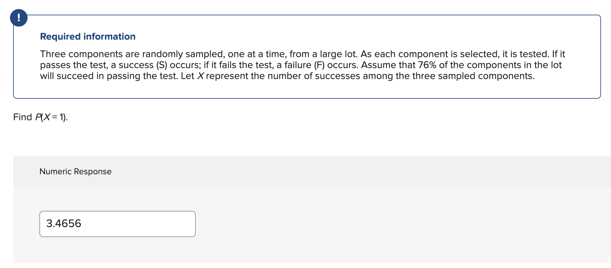 Solved Required information Three components are randomly | Chegg.com