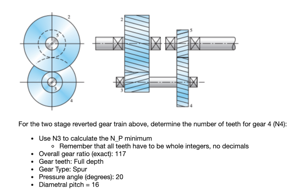 2 3 For the two stage reverted gear train above, | Chegg.com