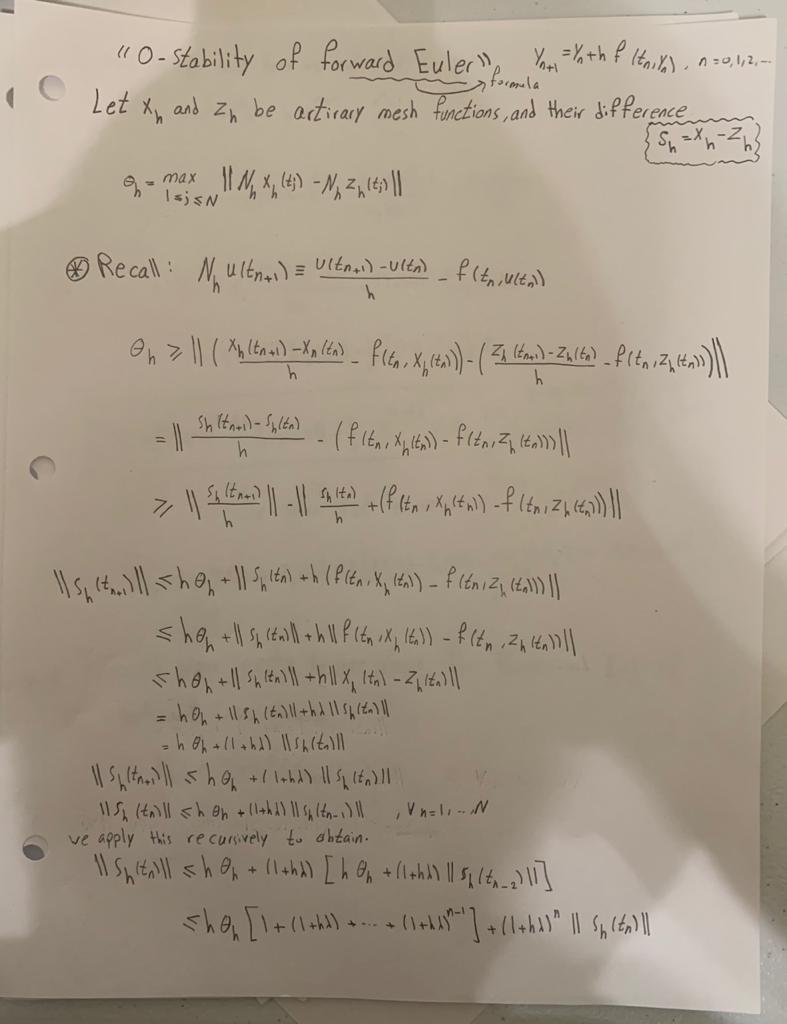 n = 0,1,2,- "O-stability of forward Euler dan 2 th f | Chegg.com
