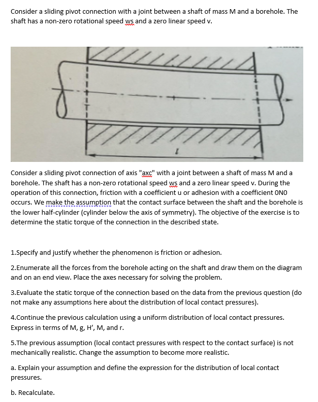 Solved Consider a sliding pivot connection with a joint | Chegg.com