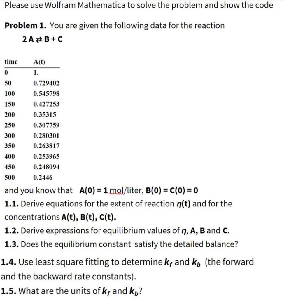 Please use Wolfram Mathematica to solve the problem | Chegg.com