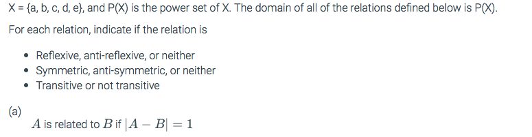 Solved X = {a, b, c, d, e), and P(X) is the power set of X. | Chegg.com