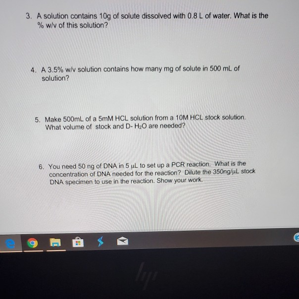 Solved 3. A solution contains 10g of solute dissolved with | Chegg.com