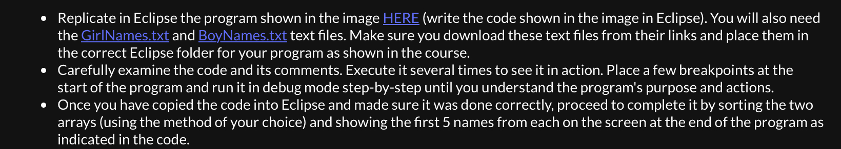 Solved - Replicate in Eclipse the program shown in the image | Chegg.com