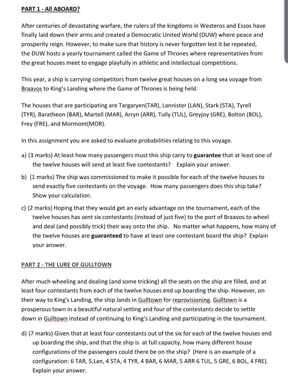 PART 1 - All ABOARD? After centuries of devastating | Chegg.com