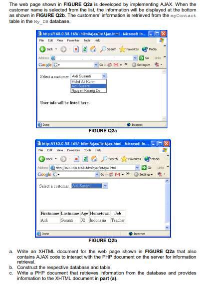 Solved The web page shown in FIGURE Q2a is developed by | Chegg.com