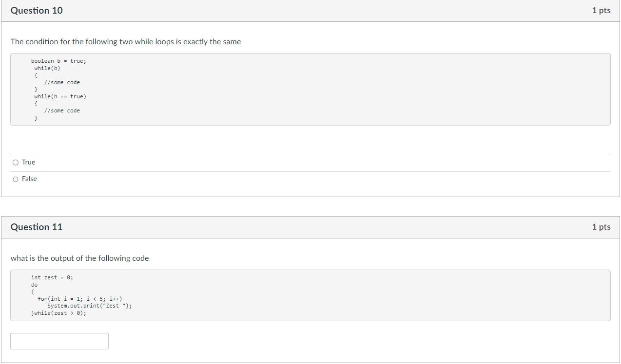 Solved The condition for the following two while loops is | Chegg.com