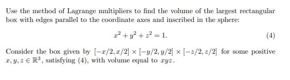 Solved Use the method of Lagrange multipliers to find the | Chegg.com