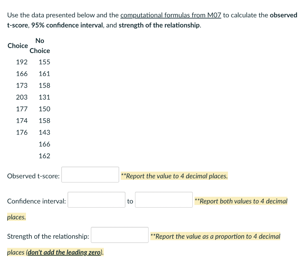 Solved Use the data presented below and the computational | Chegg.com