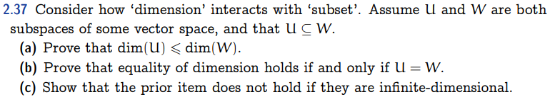 Solved 2.37 Consider how 'dimension' interacts with | Chegg.com