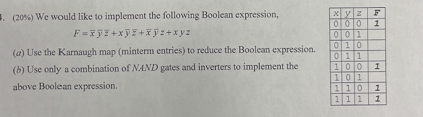 Solved (20\%) We would like to implement the following | Chegg.com