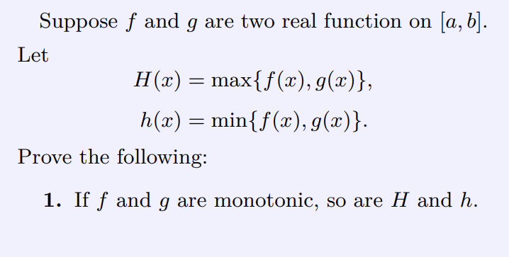 Solved Suppose f ﻿and g ﻿are two real function on | Chegg.com
