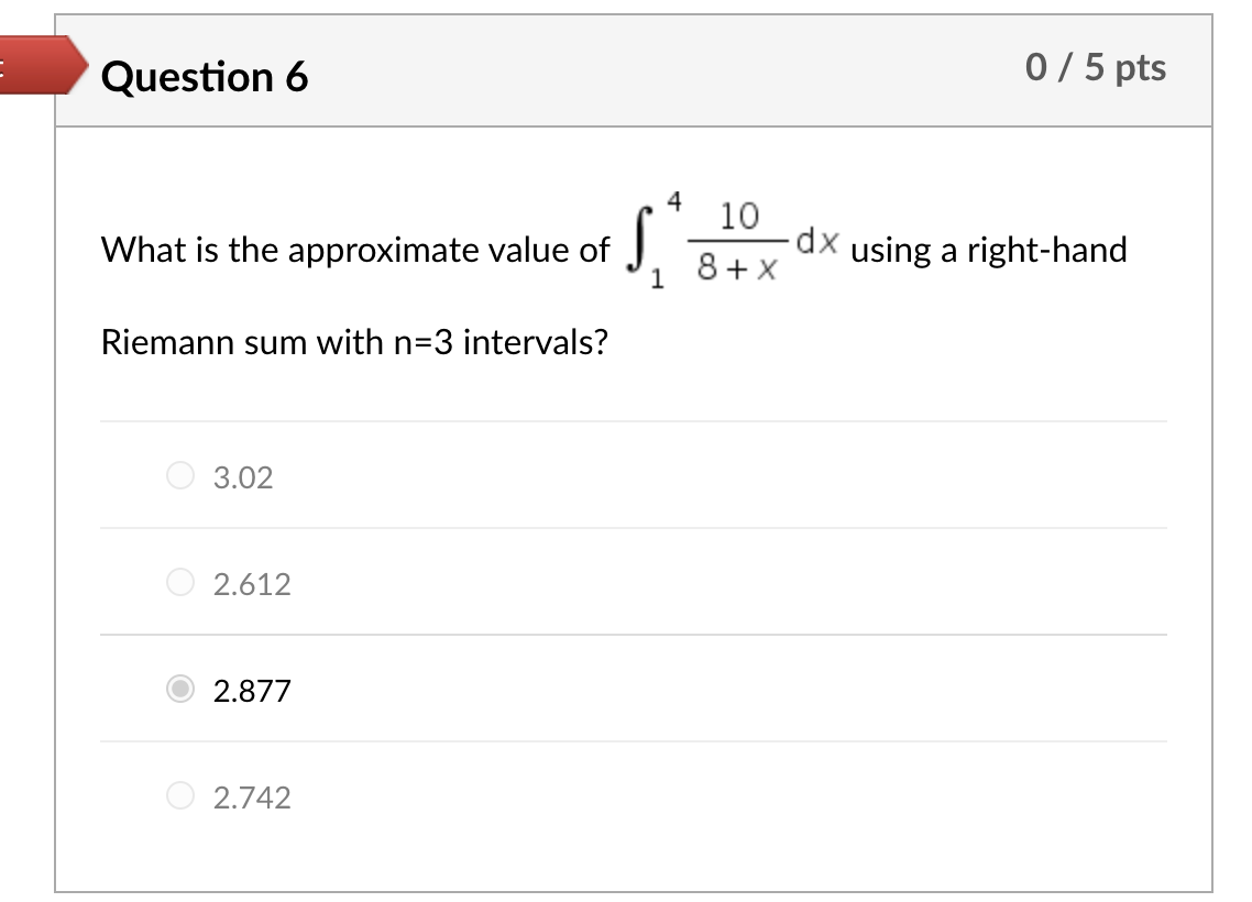 Solved Question 6What is the approximate value of ∫14108+xdx | Chegg.com
