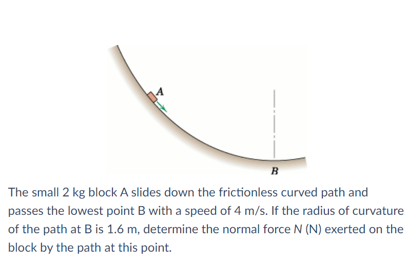 solved-4-b-the-small-2-kg-block-a-slides-down-the-chegg