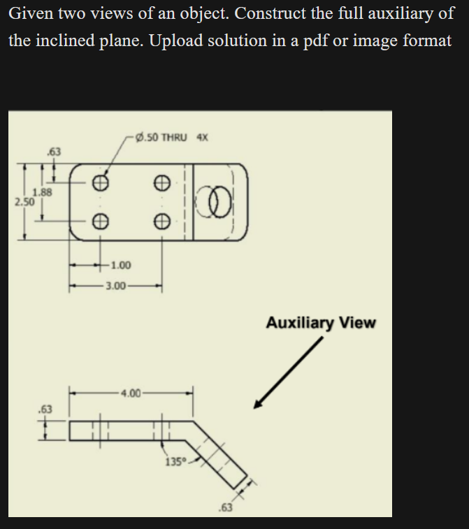Solved Given two views of an object. Construct the full | Chegg.com