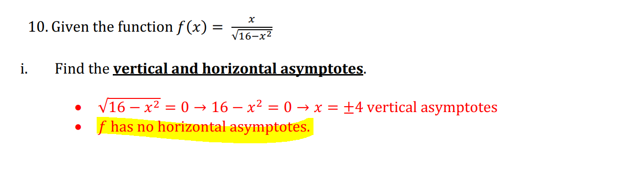 Solved 0. Given the function f(x)=16−x2x Find the vertical | Chegg.com