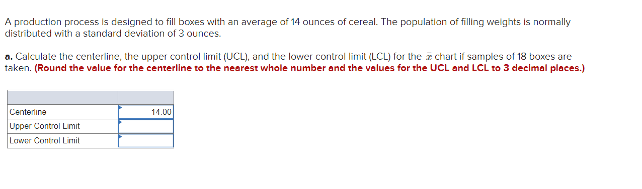Solved A production process is designed to fill boxes with | Chegg.com