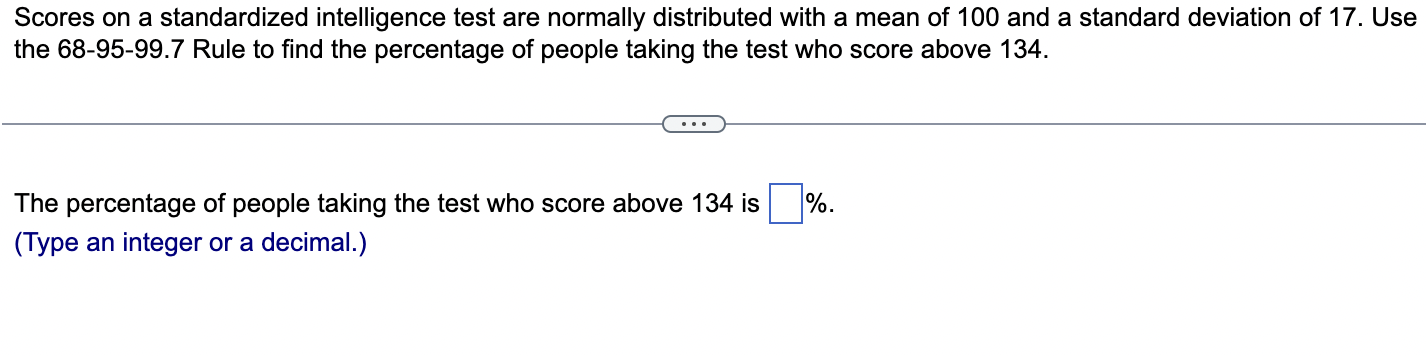 Solved Scores on a standardized intelligence test are | Chegg.com