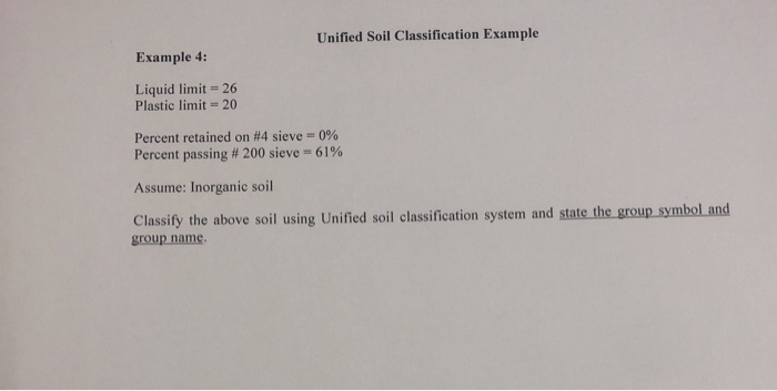 Solved Unified Soil Classification Example Example 4: Liquid | Chegg.com