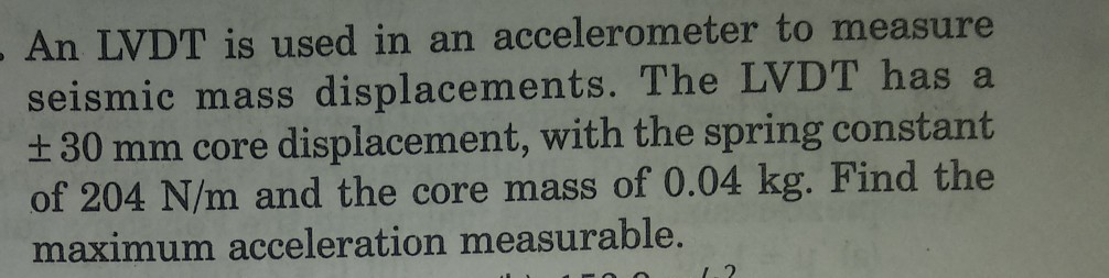 Solved Lvdt Is Used In An Accelerometer To Measure Seismic