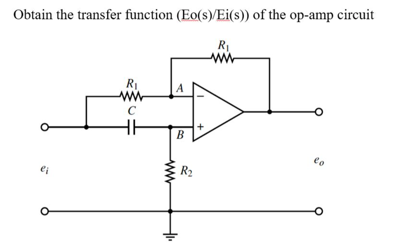 Solved Obtain the transfer function (Eo(s)/Ei(s)) of the | Chegg.com