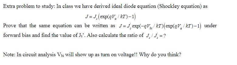 Solved Extra problem to study: In class we have derived | Chegg.com