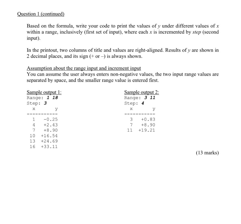 Solved Question 1 (a) By using if-else statement, write your | Chegg.com