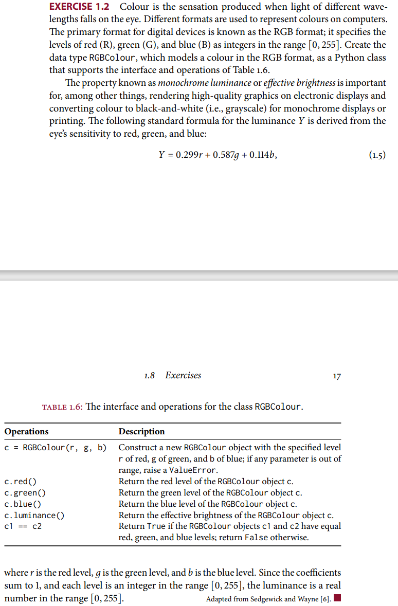 Solved EXERCISE 1.2 Colour is the sensation produced when | Chegg.com